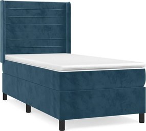 Box spring postel s matrací tmavě modrá 80 x 200 cm samet 3132709