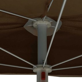 Zahradní půlkruhový slunečník s tyčí 180 x 90 cm taupe 315562
