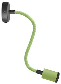 creative cables Fermaluce Flex 30 pastel bodové svítidlo s mini baldachýnem s vypínačem a mini reflektorem GU1d0 Barva: Černo-světle zelená