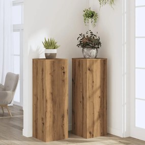 Stojany na rostliny 2 ks dub artisan 33 x 33 x 100 cm kompozit 3307890