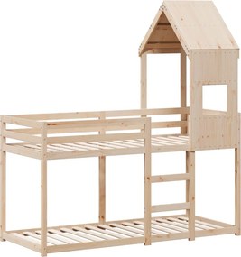 Patrová postel bez matrace 90 x 190 cm masivní borové dřevo 3282005