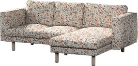 Potah na pohovku IKEA Norsborg 3-místná se šezlongem barva oranžová látka pletený vzor, vzorované