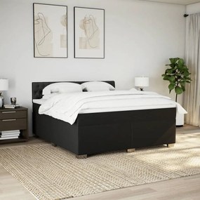 Box spring postel s matrací černá 180x200 cm textil 3285976