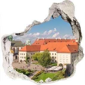 Wallmuralia Nálepka 3D díra samolepící Krakov Polsko 75x75 cm