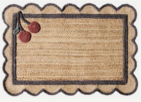 Diamond Carpets India, Ručně vázaná rohožka Berry SM-16 Natural Black, 50x80, béžová, chodba / předsíň