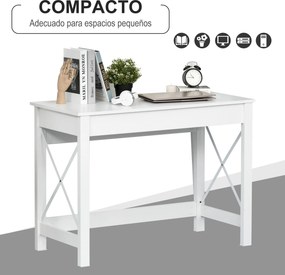 HOMCOM Moderní Stůl Snadno Sestavitelný Počítačový Stůl pro Kancelář, Ložnici nebo Učení 105x50x76 cm Bílý
