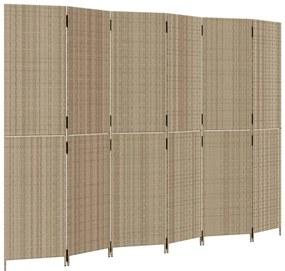 Dělicí stěna 6 panelů béžová polyratan,  365371