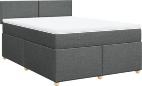 Box spring postel s matrací tmavě šedý 140 x 190 cm textil 3288969
