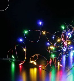 Vánoční mikro řetěz, různobarevná, 25m