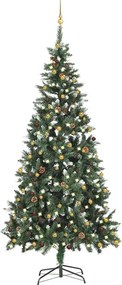 Umělý vánoční stromek s LED osvětlením a sadou koulí 210 cm 3077801