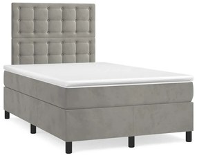 Box spring postel s matrací světle šedá 120x190 cm samet 3270019