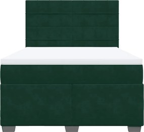 Box spring postel s matrací tmavě zelená 160x200 cm samet 3293257