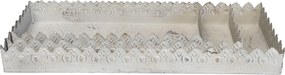 Set 3ks krémový antik kovový podnos s patinou Flowre - 40*18*5cm