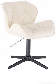 LuxuryForm DESIGN Otočná židle MILANO na černém kříži - krémová