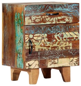 Ručně vyřezávaný noční stolek 40 x 30 x 50 cm recyklované dřevo 247911