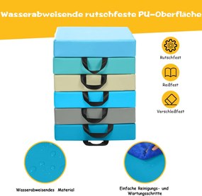 Costway Sada 6 dětských polštářů na židli s rukojetí Podlahové polštáře se zipem