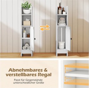 Costway Úzká toaletní skříňka s 2 otevřenými přihrádkami a 2