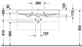 Duravit Happy D.2 - umyvadlo 100x50,5 cm broušené 2318100027