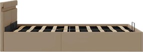 Rám postele LED úložný prostor cappuccino umělá kůže 140x200 cm 285561