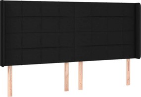 Box spring postel s matrací a LED černá 180x200 cm textil 3138335