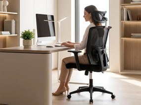 Ergonomická kancelářská židle RELORA - černá síťovina