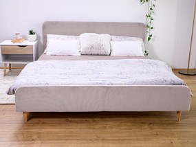 Růžová manšestrová postel AMELIA FJORD 120 x 200 cm