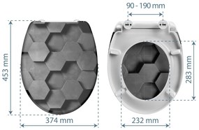 Eisl Sanitär WC prkénko Duroplast Soft Close Hexagons 82392