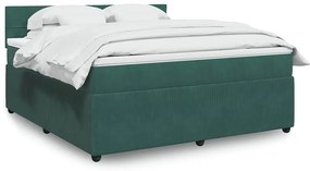Box spring postel s matrací tmavě zelená 180x200 cm samet 3287809