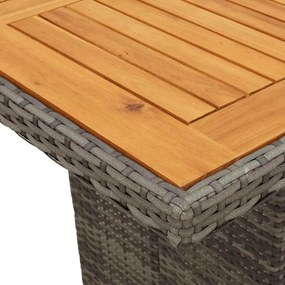 11dílný zahradní bistro set s poduškami šedý polyratan 3277294