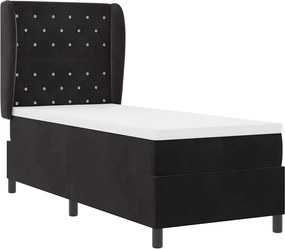 Postel s boxspringem s matrací s čelo Černý 200 x 80 cm samet 3340846