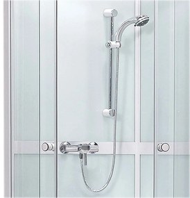 Roth Čtvrtkruhový sprchový box SIMPLE Varianta: rozměry: 80x80 cm - (SIMPLE 800 - 4000248), Barva profilů a typ výplně: profily: bílá, výplň: transparent