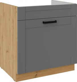 Kuchyňská skříňka LUNA 80 ZL 1S BB korpus: dub artisan, barva dvířek: šedá Dust