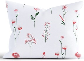 MK Lůžkoviny Bavlněný povlak na polštář Renforcé 70 x 90 cm - Vlčí máky bílé