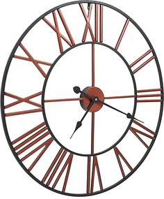 Nástěnné hodiny kovové 58 cm červené 283864