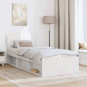 Rám postele s čelo Bílá 75 x 190 cm Masivní borové dřevo 3412961