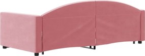 Válenda s přistýlkou růžová 90 x 200 cm samet 3197304