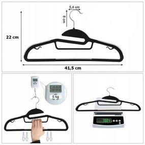 Věšáky na oblečení FLEXI černé / šedé (10 ks)