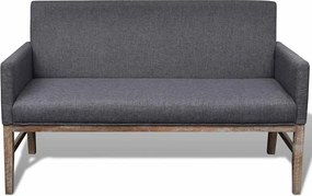 Lavice s polstrovanou poduškou textil kaučukovník tmavě šedá 241664