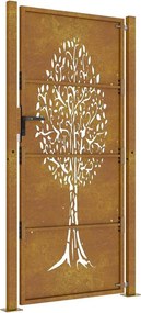 Zahradní branka 100 x 200 cm z cortenové oceli, design stromu 153165