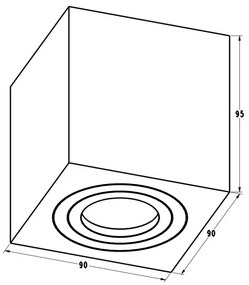 Zuma Line ACGU10-161 - Bodové svítidlo QUARDIP SL 1xGU10/50W/230V černá