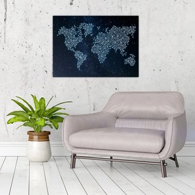 Obraz - Hvězdná mapa světa (70x50 cm)