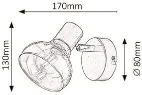 Rabalux HOLLY nástěnné bodové svítidlo max. 1x40W | E14 | IP20 - antická zlatá