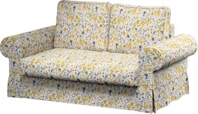 Potah na pohovku IKEA Backabro 2-místná, rozkládací barva žlutá látka pletený vzor, vzorované