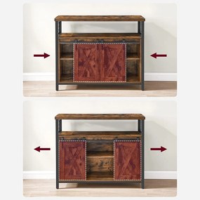 Jídelní skříň, kuchyňská skříň 100 x 33 x 80 cm rustikální hnědá a černá