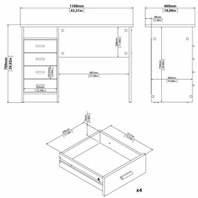 Psací stůl Felix II, bílá