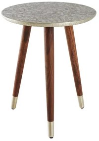 Designový odkládací stolek Hadelinde 50 cm antik stříbrný