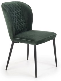 Židle čalouněn Ocelové nohy Lahvově zelené SALEM