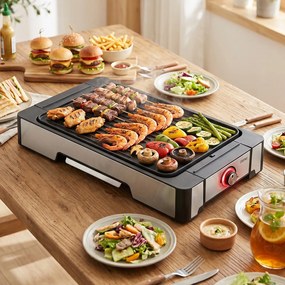 Costway Elektrický gril 2300 W stolní gril s plynulou regulací teploty