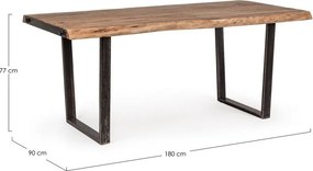 Jídelní stůl s deskou z akácie 90x180 cm Elmer – Bizzotto
