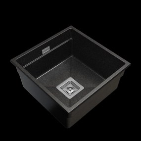 Gamma Decor 4445, 1-komorový granitový dřez 440x450x215 mm, černá skvrnitá, GMA-ZLE000130